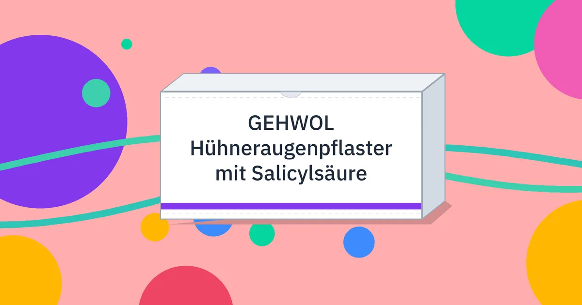 Symbolbild: Packung mit der Aufschrift GEHWOL Hühneraugenpflaster mit Salicylsäure (PZN 06812928) – Verfügbarkeit und Bezug in Apotheken in Frankfurt am Main