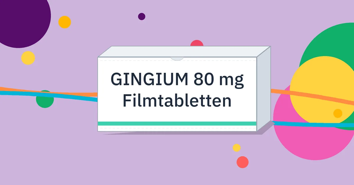 Symbolbild: Packung mit der Aufschrift GINGIUM 80 mg Filmtabletten (PZN 14171136) – Verfügbarkeit und Bezug in Apotheken in Frankfurt am Main