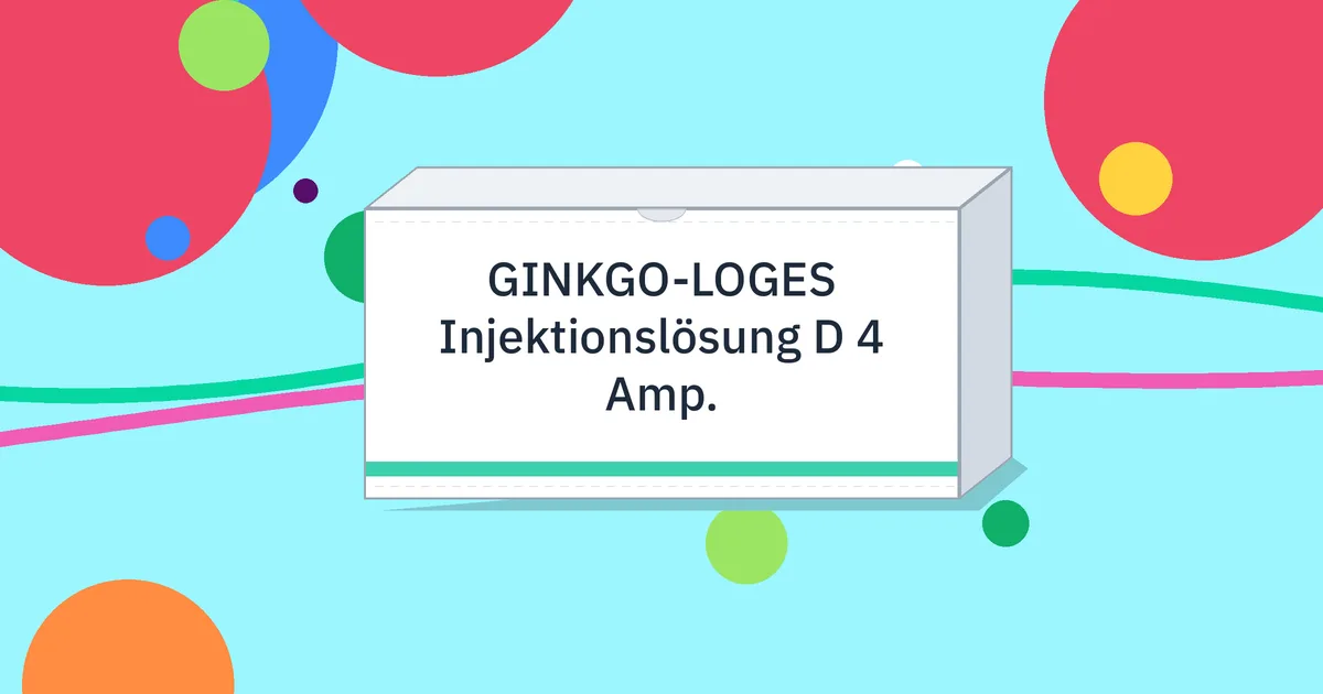 Symbolbild: Packung mit der Aufschrift GINKGO-LOGES Injektionslösung D 4 Amp. (PZN 13703938) – Verfügbarkeit und Bezug in Apotheken in Frankfurt am Main