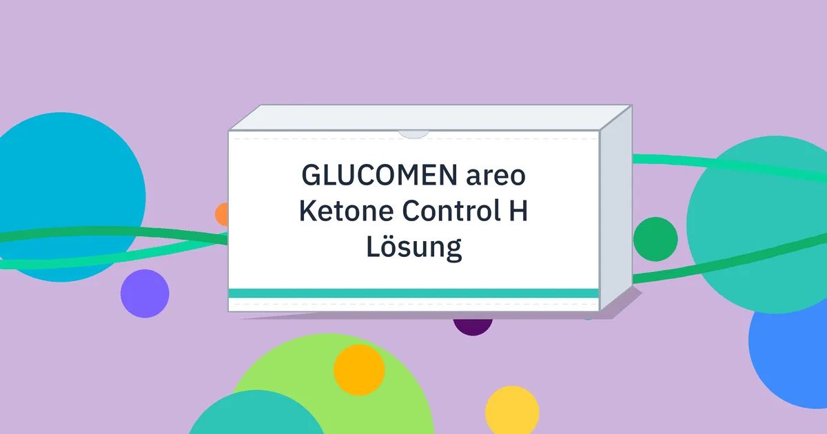 Symbolbild: Packung mit der Aufschrift GLUCOMEN areo Ketone Control H Lösung (PZN 13710447) – Verfügbarkeit und Bezug in Apotheken in Frankfurt am Main