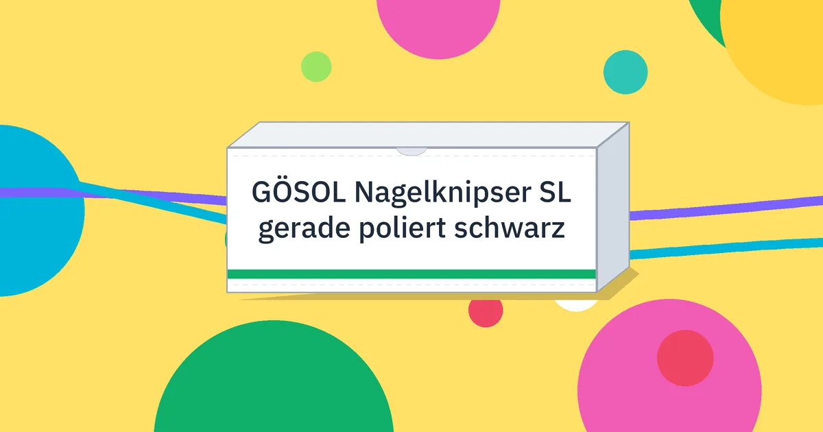 Symbolbild: Packung mit der Aufschrift GÖSOL Nagelknipser SL gerade poliert schwarz (PZN 16774330) – Verfügbarkeit und Bezug in Apotheken in Frankfurt am Main
