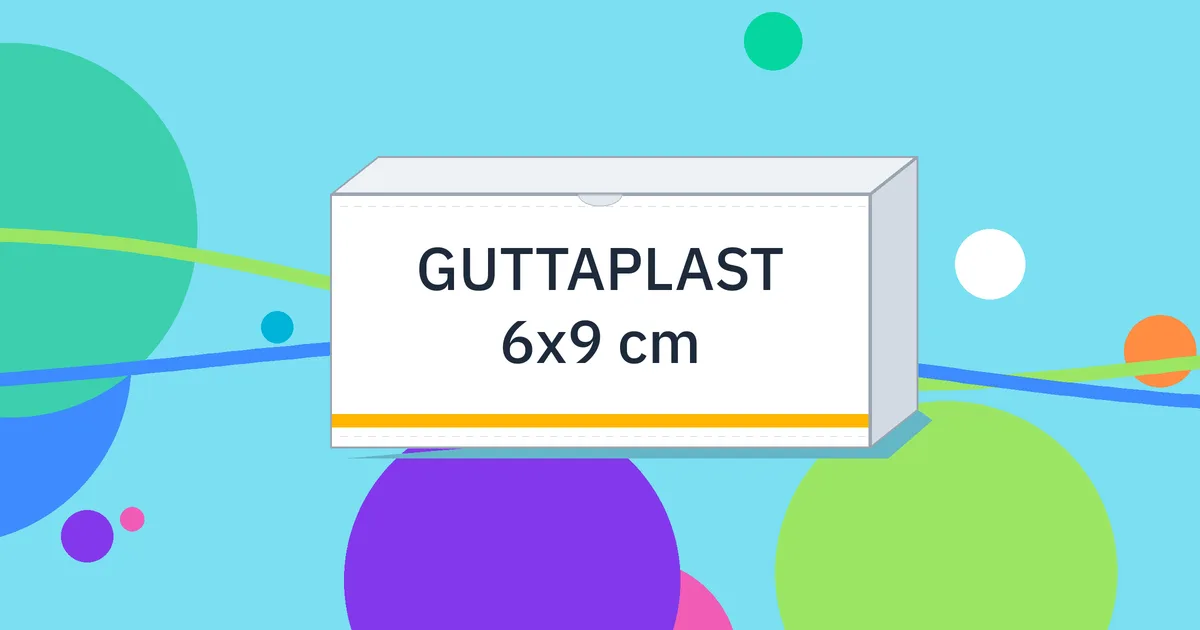 Symbolbild: Packung mit der Aufschrift GUTTAPLAST 6x9 cm (PZN 00438481) – Verfügbarkeit und Bezug in Apotheken in Frankfurt am Main