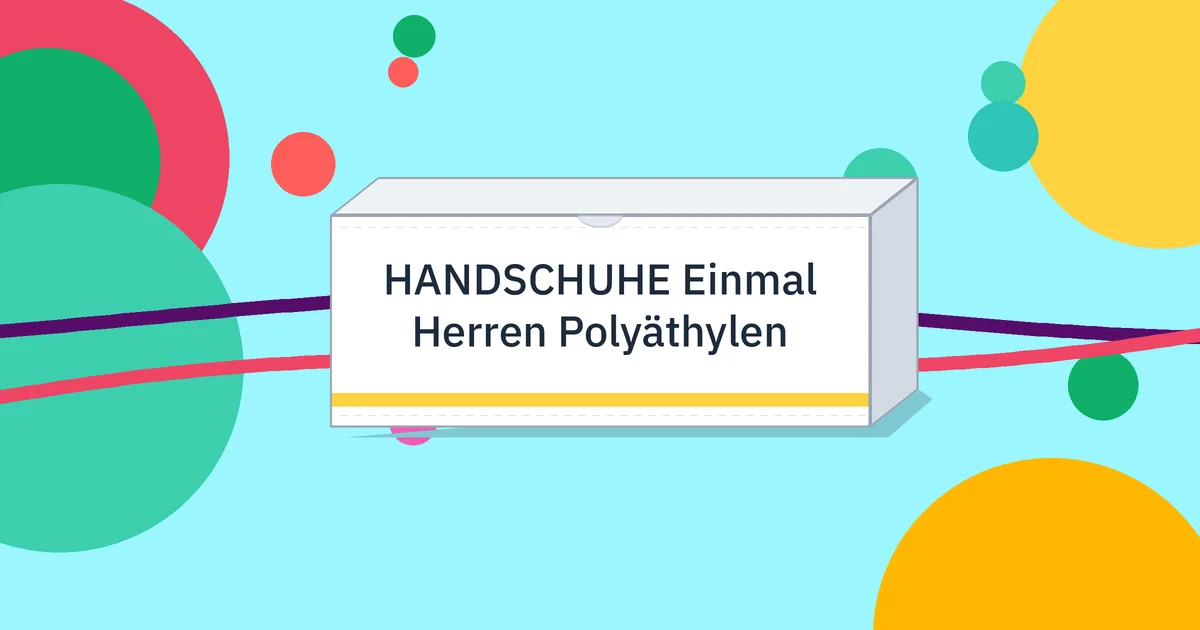 Symbolbild: Packung mit der Aufschrift HANDSCHUHE Einmal Herren Polyäthylen (PZN 03186577) – Verfügbarkeit und Bezug in Apotheken in Frankfurt am Main