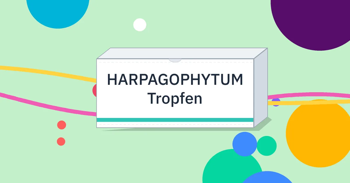 Symbolbild: Packung mit der Aufschrift HARPAGOPHYTUM Tropfen (PZN 17864302) – Verfügbarkeit und Bezug in Apotheken in Frankfurt am Main