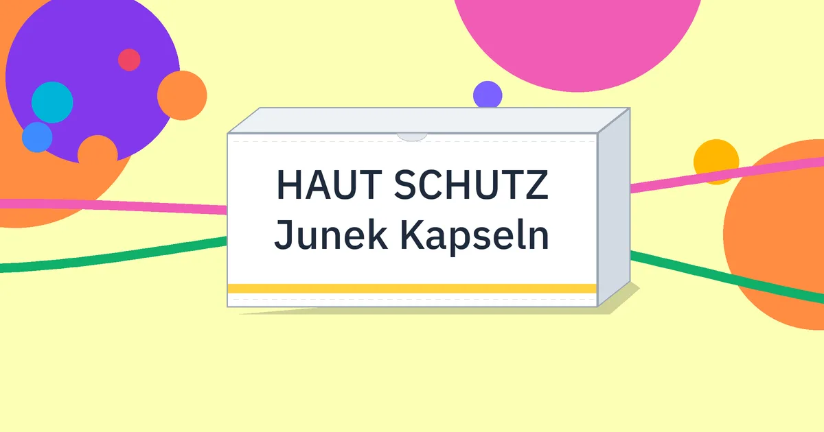 Symbolbild: Packung mit der Aufschrift HAUT SCHUTZ Junek Kapseln (PZN 01161685) – Verfügbarkeit und Bezug in Apotheken in Frankfurt am Main