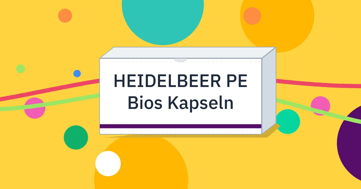 Symbolbild: Packung mit der Aufschrift HEIDELBEER PE Bios Kapseln (PZN 02184501) – Verfügbarkeit und Bezug in Apotheken in Frankfurt am Main