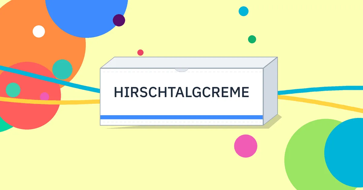 Symbolbild: Packung mit der Aufschrift HIRSCHTALGCREME (PZN 11026333) – Verfügbarkeit und Bezug in Apotheken in Frankfurt am Main