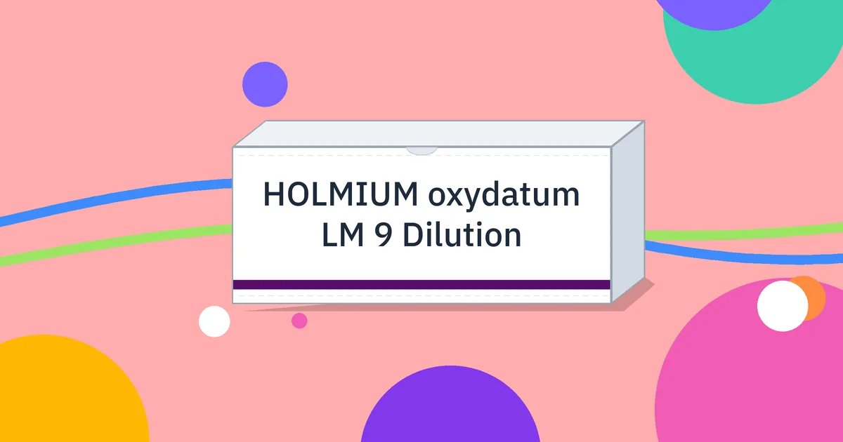 Symbolbild: Packung mit der Aufschrift HOLMIUM oxydatum LM 9 Dilution (PZN 13554852) – Verfügbarkeit und Bezug in Apotheken in Frankfurt am Main