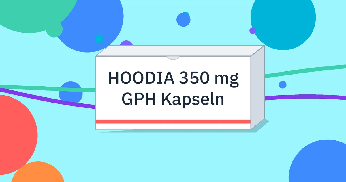 Symbolbild: Packung mit der Aufschrift HOODIA 350 mg GPH Kapseln (PZN 10259265) – Verfügbarkeit und Bezug in Apotheken in Frankfurt am Main