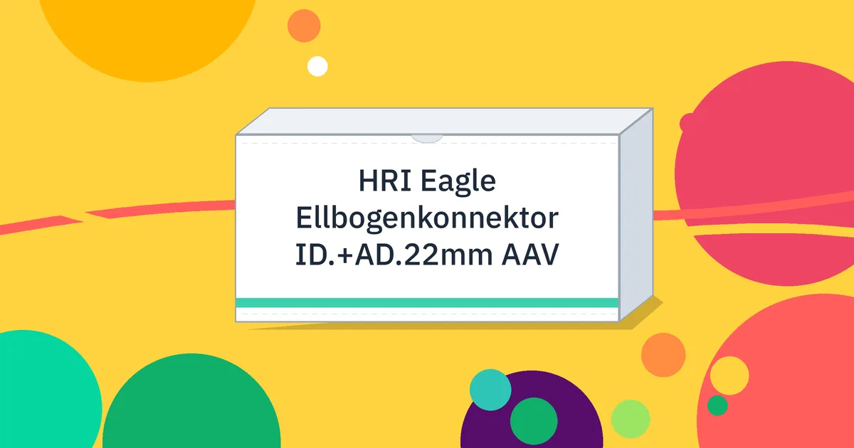 Symbolbild: Packung mit der Aufschrift HRI Eagle Ellbogenkonnektor ID.+AD.22mm AAV (PZN 17303845) – Verfügbarkeit und Bezug in Apotheken in Frankfurt am Main