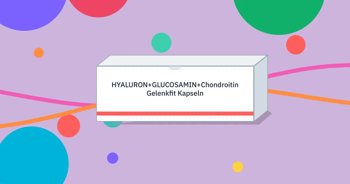 Symbolbild: Packung mit der Aufschrift HYALURON+GLUCOSAMIN+Chondroitin Gelenkfit Kapseln (PZN 11186798) – Verfügbarkeit und Bezug in Apotheken in Frankfurt am Main