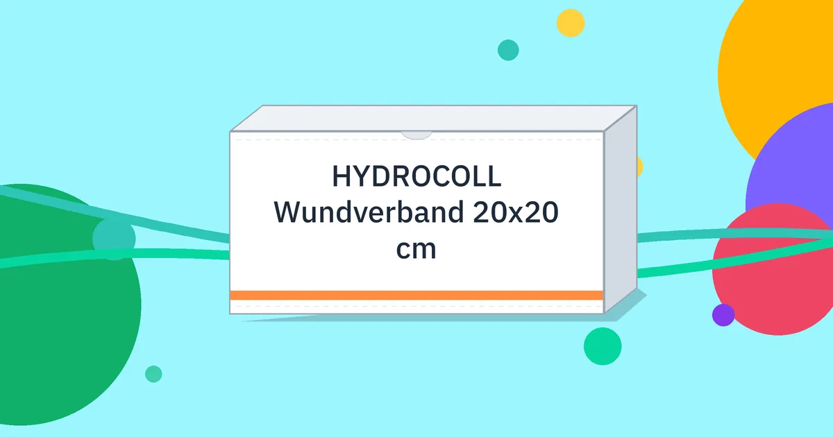 Symbolbild: Packung mit der Aufschrift HYDROCOLL Wundverband 20x20 cm (PZN 02930306) – Verfügbarkeit und Bezug in Apotheken in Frankfurt am Main