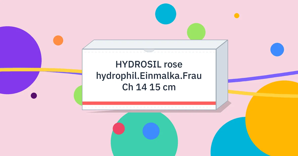 Symbolbild: Packung mit der Aufschrift HYDROSIL rose hydrophil.Einmalka.Frau Ch 14 15 cm (PZN 11096724) – Verfügbarkeit und Bezug in Apotheken in Frankfurt am Main