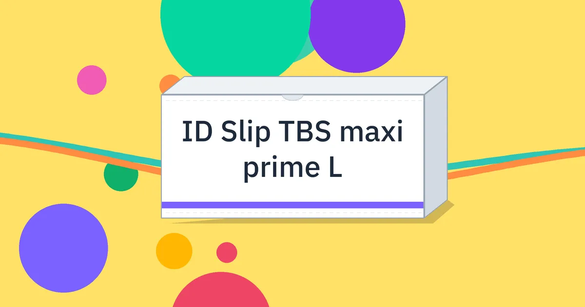 Symbolbild: Packung mit der Aufschrift ID Slip TBS maxi prime L (PZN 16626813) – Verfügbarkeit und Bezug in Apotheken in Frankfurt am Main
