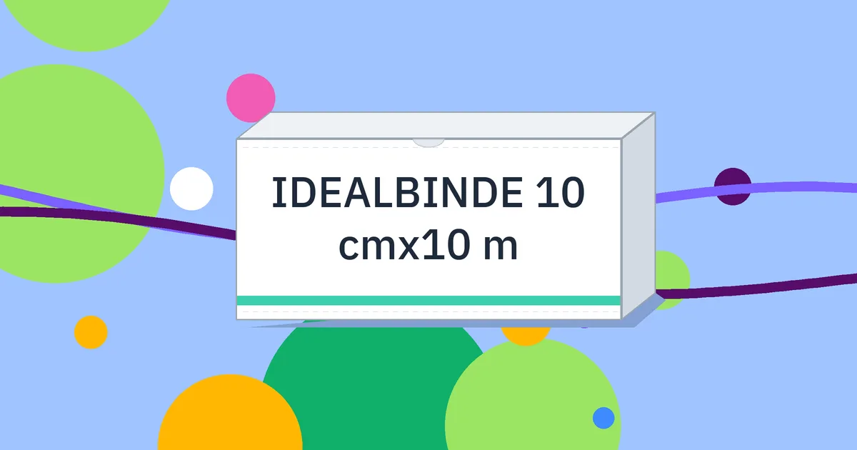 Symbolbild: Packung mit der Aufschrift IDEALBINDE 10 cmx10 m (PZN 08858509) – Verfügbarkeit und Bezug in Apotheken in Frankfurt am Main