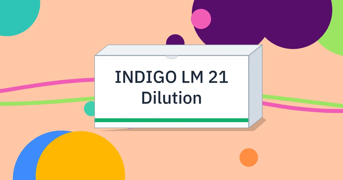 Symbolbild: Packung mit der Aufschrift INDIGO LM 21 Dilution (PZN 13559648) – Verfügbarkeit und Bezug in Apotheken in Frankfurt am Main