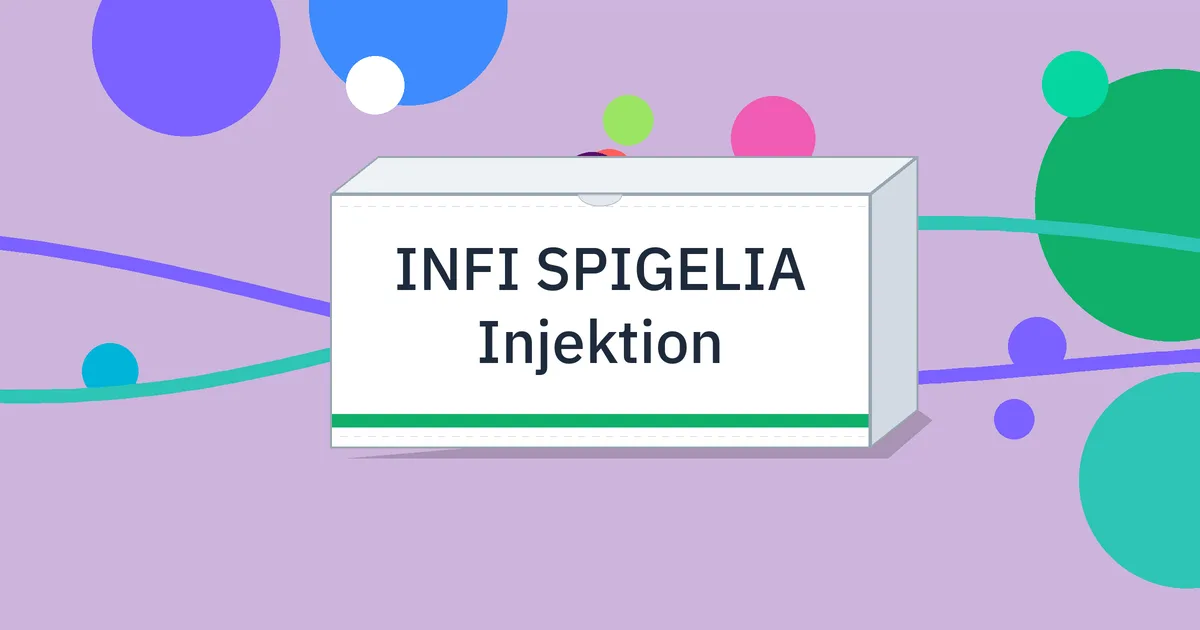 Symbolbild: Packung mit der Aufschrift INFI SPIGELIA Injektion (PZN 06150261) – Verfügbarkeit und Bezug in Apotheken in Frankfurt am Main