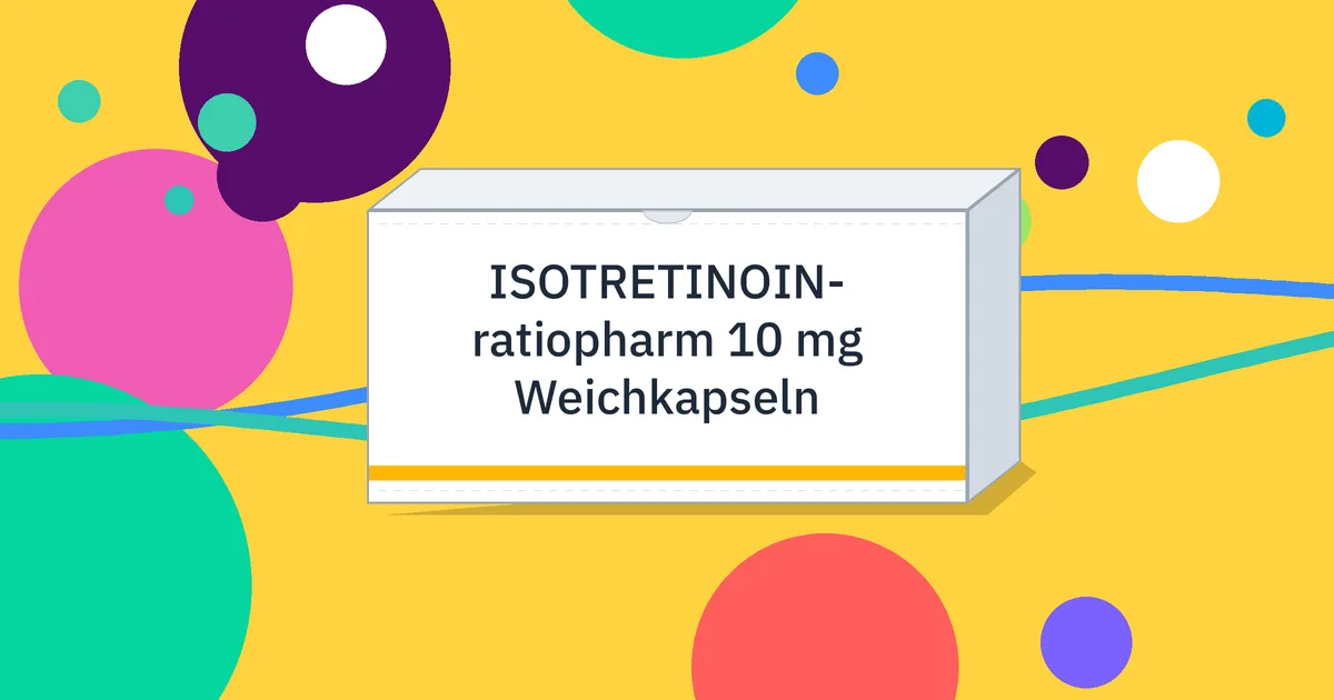 Symbolbild: Packung mit der Aufschrift ISOTRETINOIN-ratiopharm 10 mg Weichkapseln (PZN 04478655) – Verfügbarkeit und Bezug in Apotheken in Frankfurt am Main