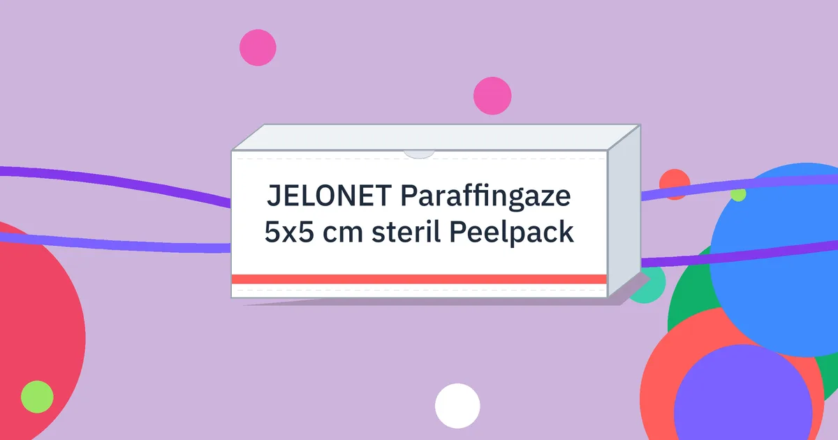 Symbolbild: Packung mit der Aufschrift JELONET Paraffingaze 5x5 cm steril Peelpack (PZN 18240727) – Verfügbarkeit und Bezug in Apotheken in Frankfurt am Main