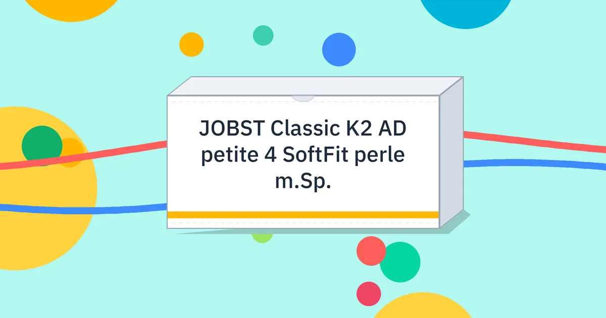 Symbolbild: Packung mit der Aufschrift JOBST Classic K2 AD petite 4 SoftFit perle m.Sp. (PZN 14222678) – Verfügbarkeit und Bezug in Apotheken in Frankfurt am Main