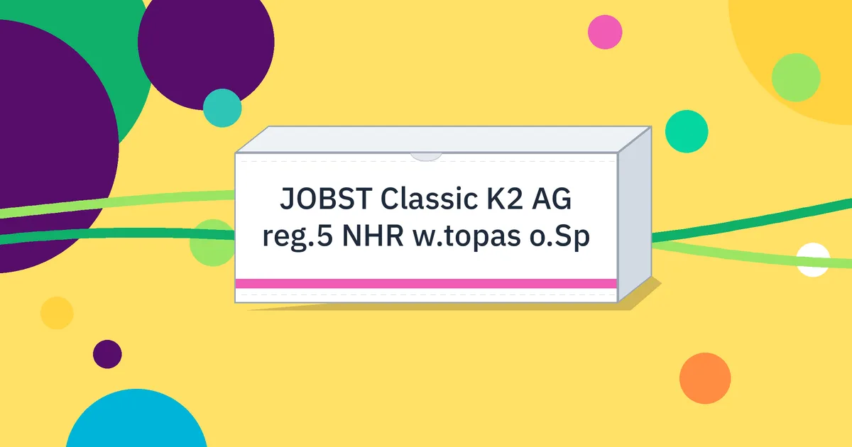 Symbolbild: Packung mit der Aufschrift JOBST Classic K2 AG reg.5 NHR w.topas o.Sp (PZN 13064042) – Verfügbarkeit und Bezug in Apotheken in Frankfurt am Main
