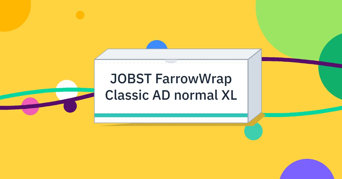 Symbolbild: Packung mit der Aufschrift JOBST FarrowWrap Classic AD normal XL (PZN 13869685) – Verfügbarkeit und Bezug in Apotheken in Frankfurt am Main