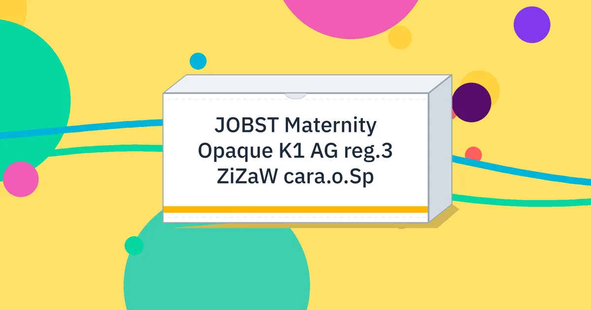 Symbolbild: Packung mit der Aufschrift JOBST Maternity Opaque K1 AG reg.3 ZiZaW cara.o.Sp (PZN 15850069) – Verfügbarkeit und Bezug in Apotheken in Frankfurt am Main