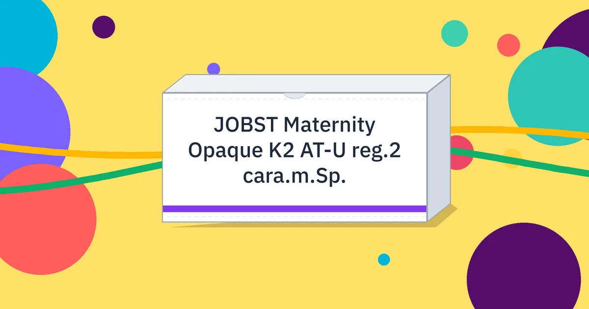 Symbolbild: Packung mit der Aufschrift JOBST Maternity Opaque K2 AT-U reg.2 cara.m.Sp. (PZN 15851732) – Verfügbarkeit und Bezug in Apotheken in Frankfurt am Main