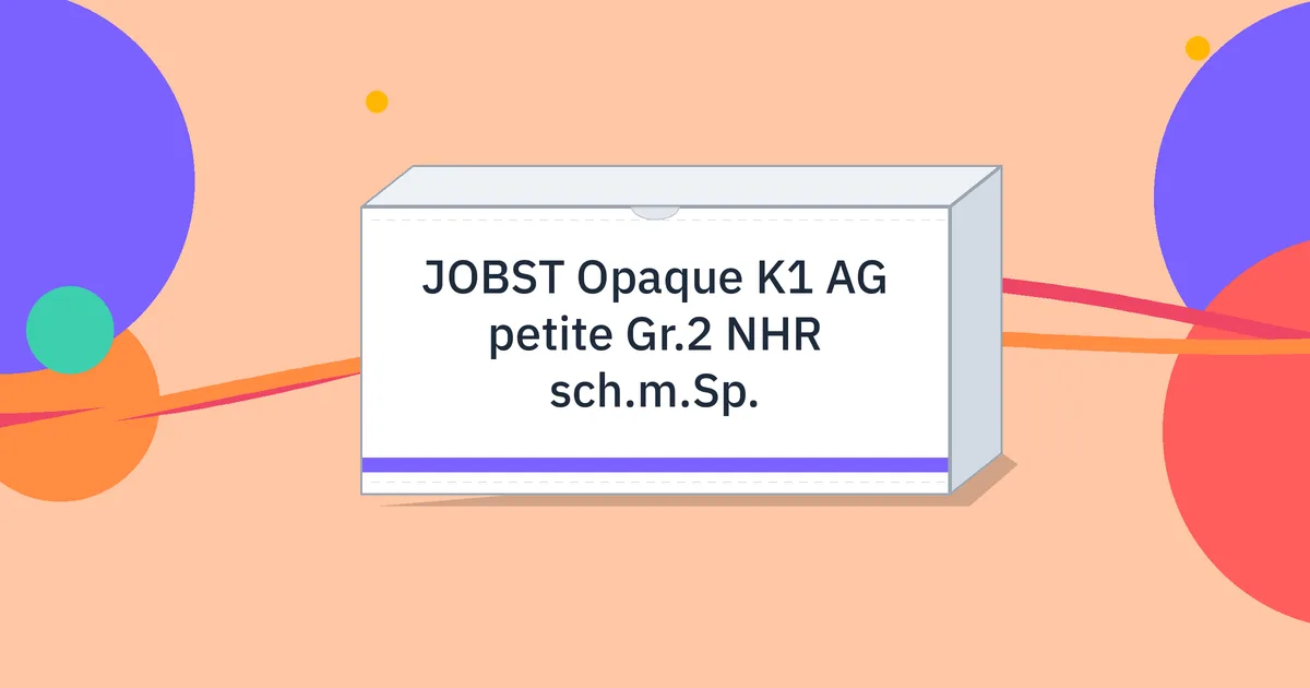 Symbolbild: Packung mit der Aufschrift JOBST Opaque K1 AG petite Gr.2 NHR sch.m.Sp. (PZN 13084688) – Verfügbarkeit und Bezug in Apotheken in Frankfurt am Main