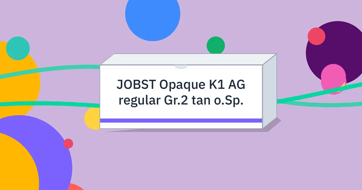 Symbolbild: Packung mit der Aufschrift JOBST Opaque K1 AG regular Gr.2 tan o.Sp. (PZN 16266237) – Verfügbarkeit und Bezug in Apotheken in Frankfurt am Main