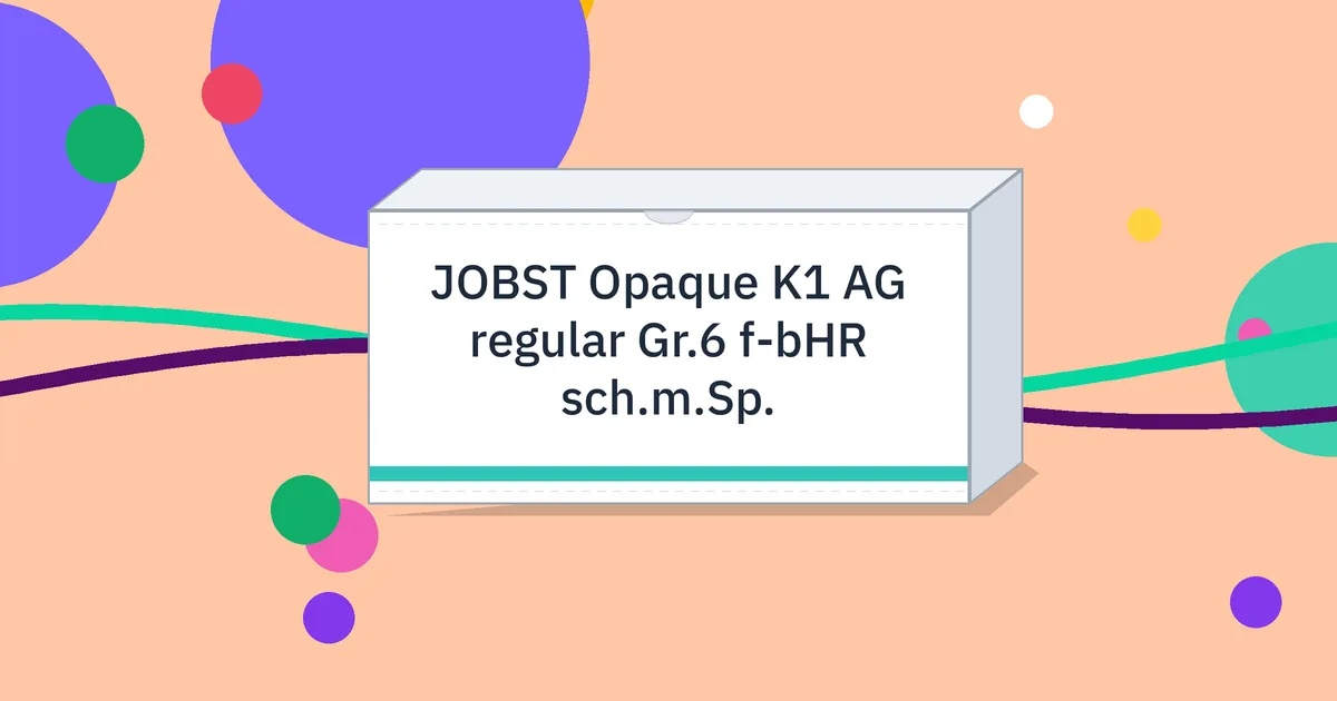 Symbolbild: Packung mit der Aufschrift JOBST Opaque K1 AG regular Gr.6 f-bHR sch.m.Sp. (PZN 13090803) – Verfügbarkeit und Bezug in Apotheken in Frankfurt am Main