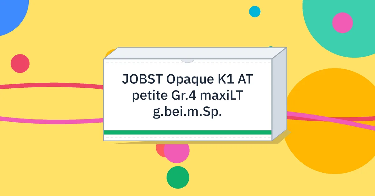 Symbolbild: Packung mit der Aufschrift JOBST Opaque K1 AT petite Gr.4 maxiLT g.bei.m.Sp. (PZN 16276299) – Verfügbarkeit und Bezug in Apotheken in Frankfurt am Main