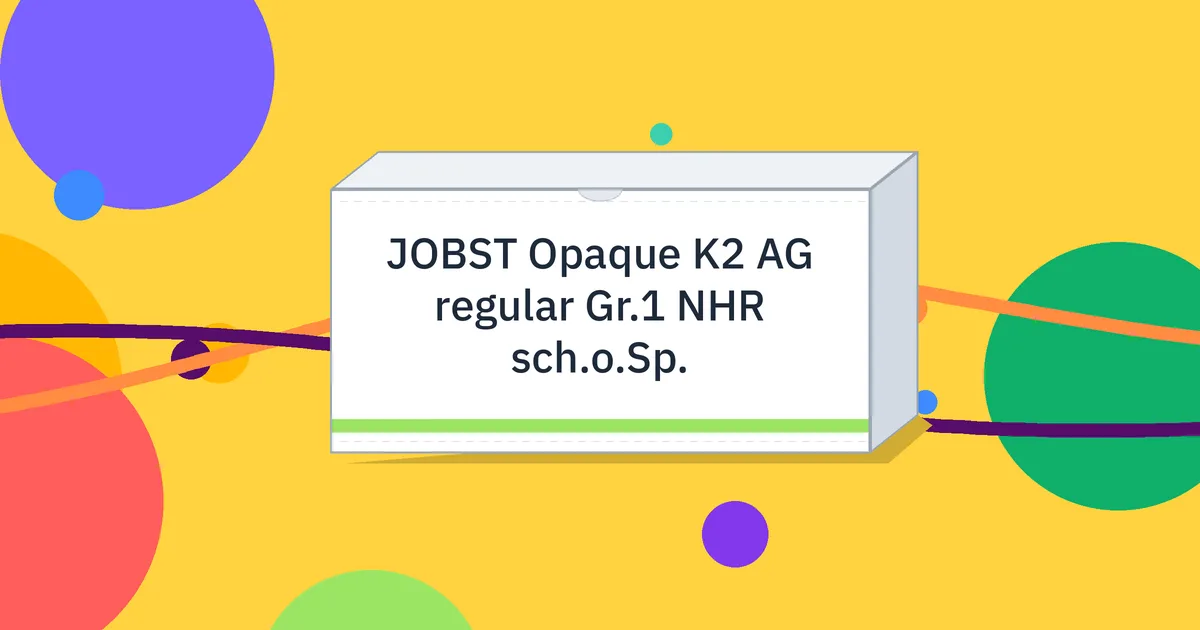 Symbolbild: Packung mit der Aufschrift JOBST Opaque K2 AG regular Gr.1 NHR sch.o.Sp. (PZN 11253980) – Verfügbarkeit und Bezug in Apotheken in Frankfurt am Main