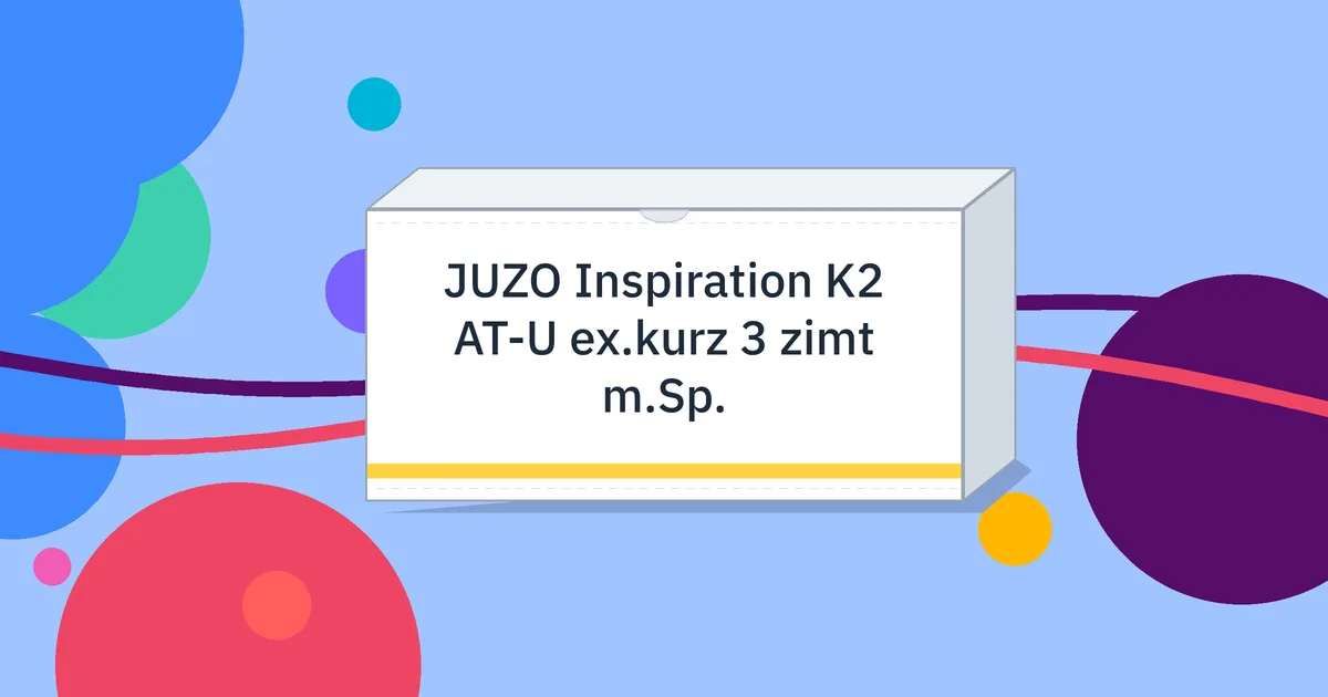 Symbolbild: Packung mit der Aufschrift JUZO Inspiration K2 AT-U ex.kurz 3 zimt m.Sp. (PZN 14930145) – Verfügbarkeit und Bezug in Apotheken in Frankfurt am Main