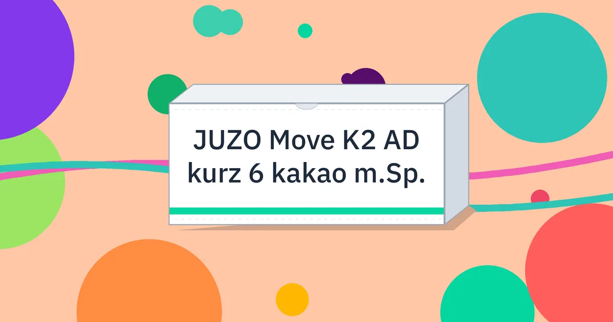 Symbolbild: Packung mit der Aufschrift JUZO Move K2 AD kurz 6 kakao m.Sp. (PZN 18540346) – Verfügbarkeit und Bezug in Apotheken in Frankfurt am Main