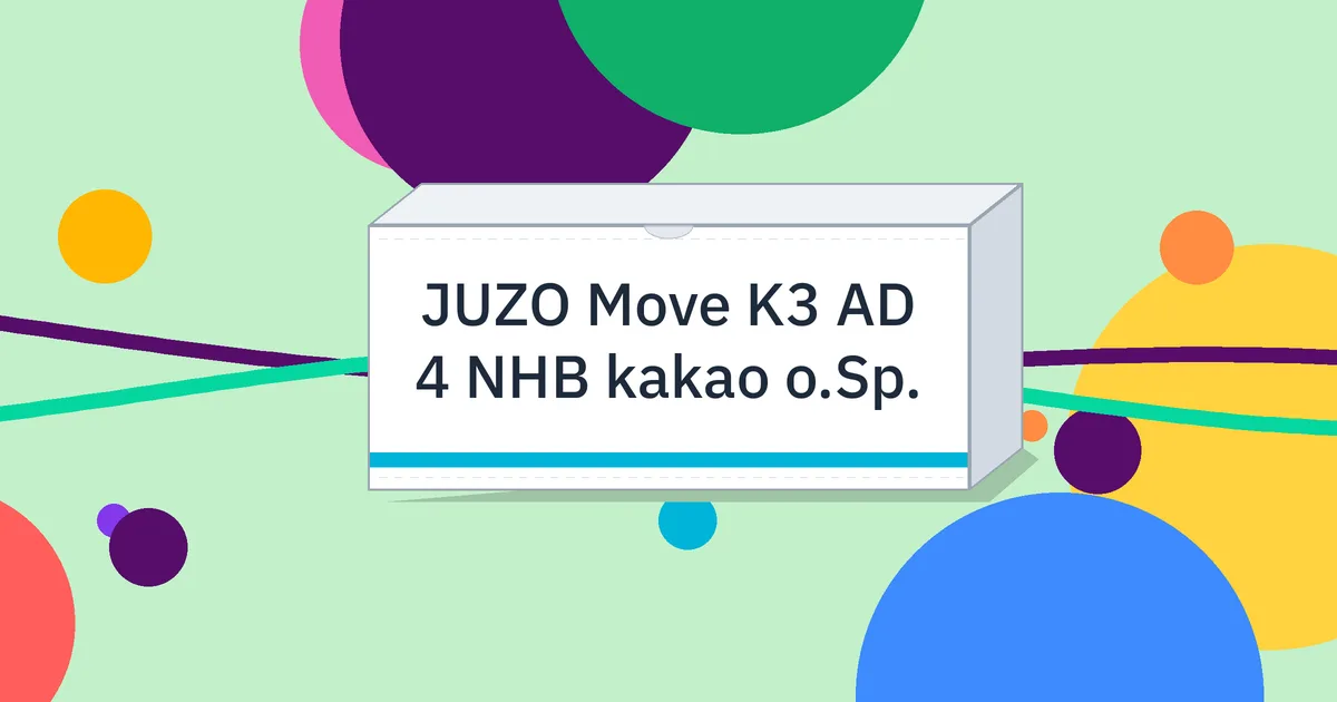 Symbolbild: Packung mit der Aufschrift JUZO Move K3 AD 4 NHB kakao o.Sp. (PZN 18571536) – Verfügbarkeit und Bezug in Apotheken in Frankfurt am Main
