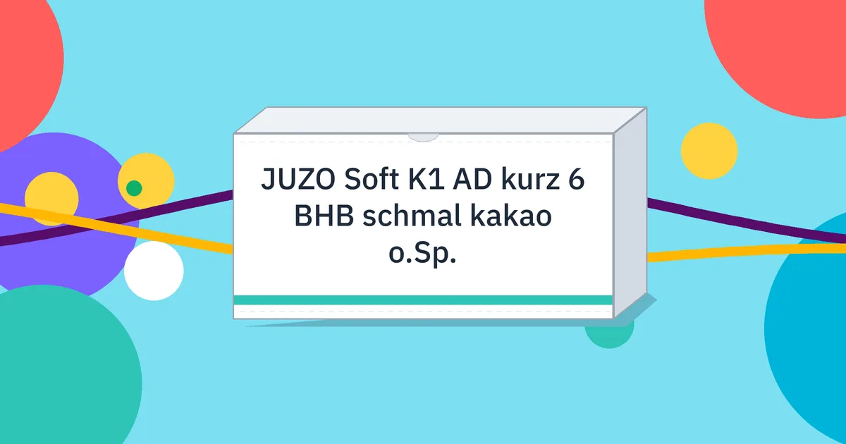 Symbolbild: Packung mit der Aufschrift JUZO Soft K1 AD kurz 6 BHB schmal kakao o.Sp. (PZN 15464053) – Verfügbarkeit und Bezug in Apotheken in Frankfurt am Main