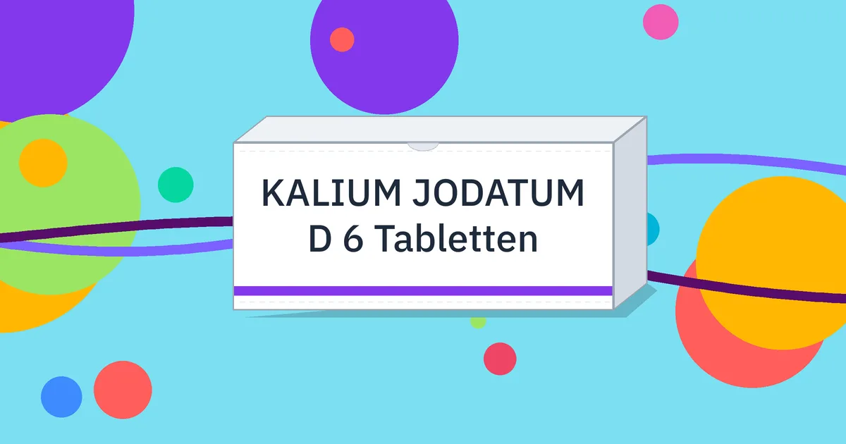 Symbolbild: Packung mit der Aufschrift KALIUM JODATUM D 6 Tabletten (PZN 01775447) – Verfügbarkeit und Bezug in Apotheken in Frankfurt am Main