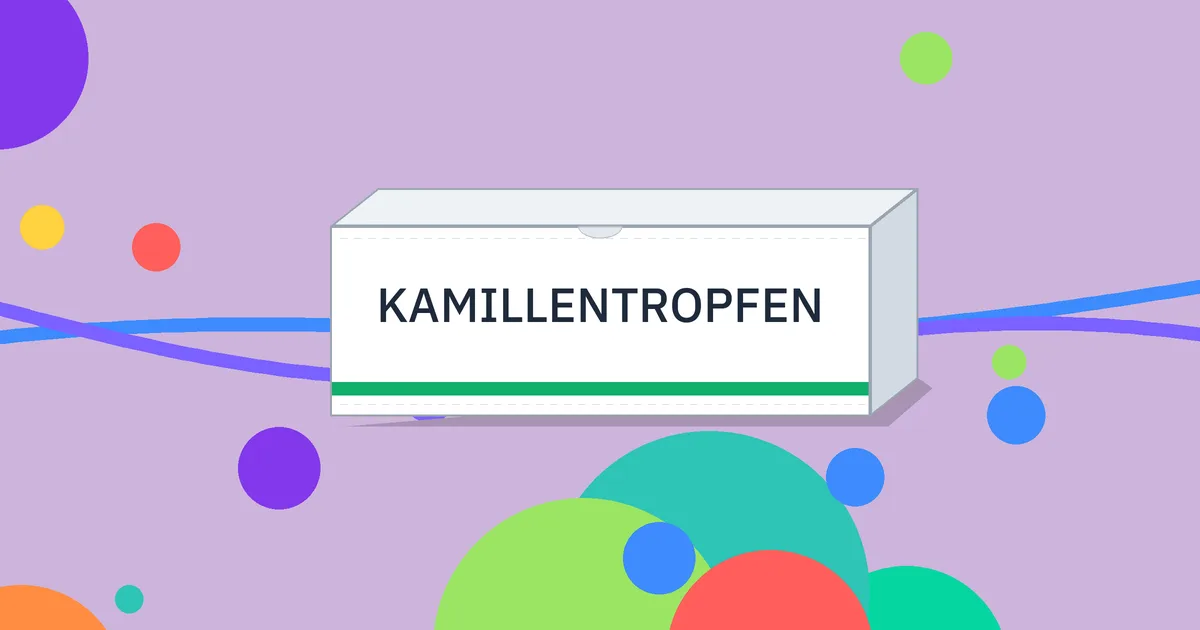 Symbolbild: Packung mit der Aufschrift KAMILLENTROPFEN (PZN 11052069) – Verfügbarkeit und Bezug in Apotheken in Frankfurt am Main