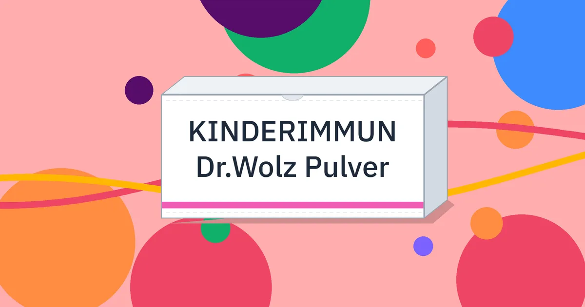 Symbolbild: Packung mit der Aufschrift KINDERIMMUN Dr.Wolz Pulver (PZN 10417480) – Verfügbarkeit und Bezug in Apotheken in Frankfurt am Main