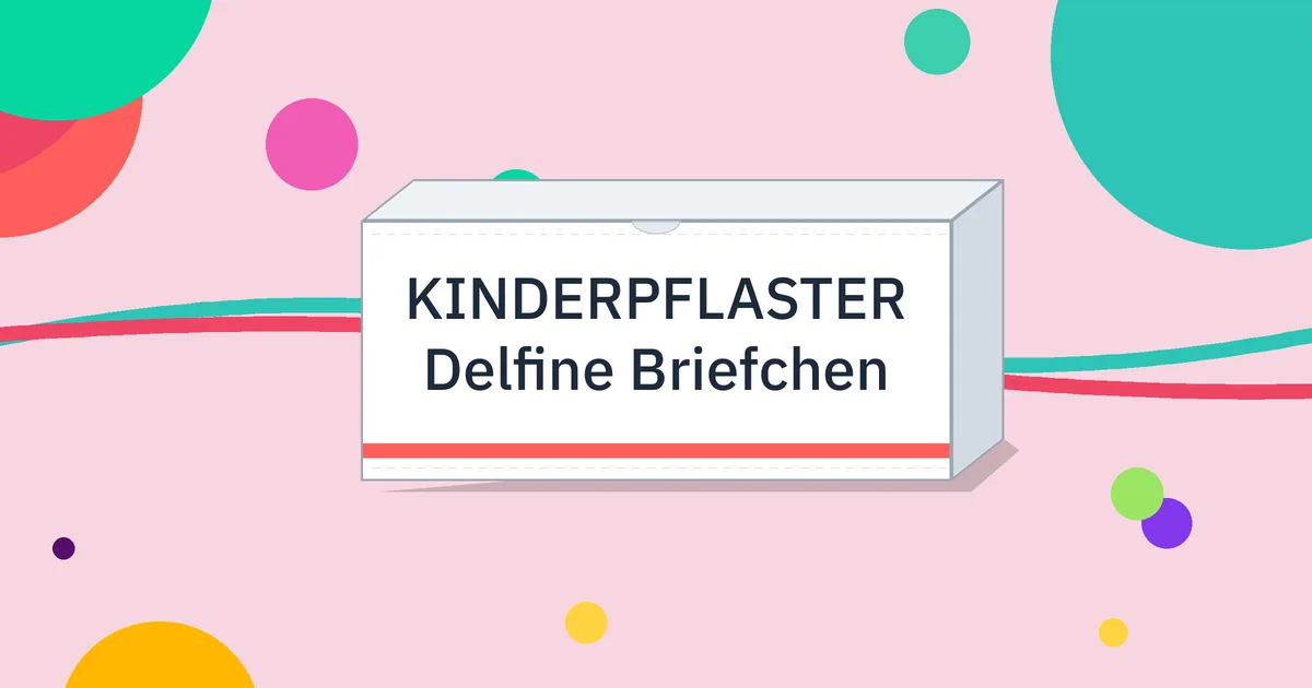 Symbolbild: Packung mit der Aufschrift KINDERPFLASTER Delfine Briefchen (PZN 19405484) – Verfügbarkeit und Bezug in Apotheken in Frankfurt am Main