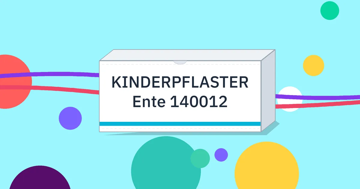 Symbolbild: Packung mit der Aufschrift KINDERPFLASTER Ente 140012 (PZN 06174244) – Verfügbarkeit und Bezug in Apotheken in Frankfurt am Main
