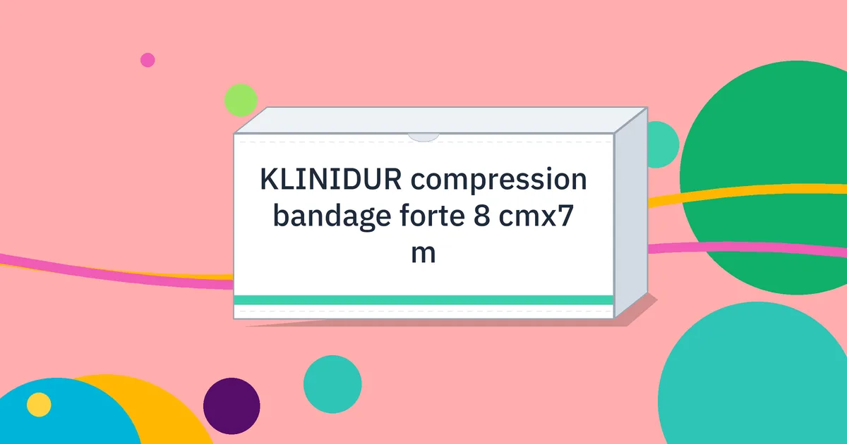 Symbolbild: Packung mit der Aufschrift KLINIDUR compression bandage forte 8 cmx7 m (PZN 19899144) – Verfügbarkeit und Bezug in Apotheken in Frankfurt am Main
