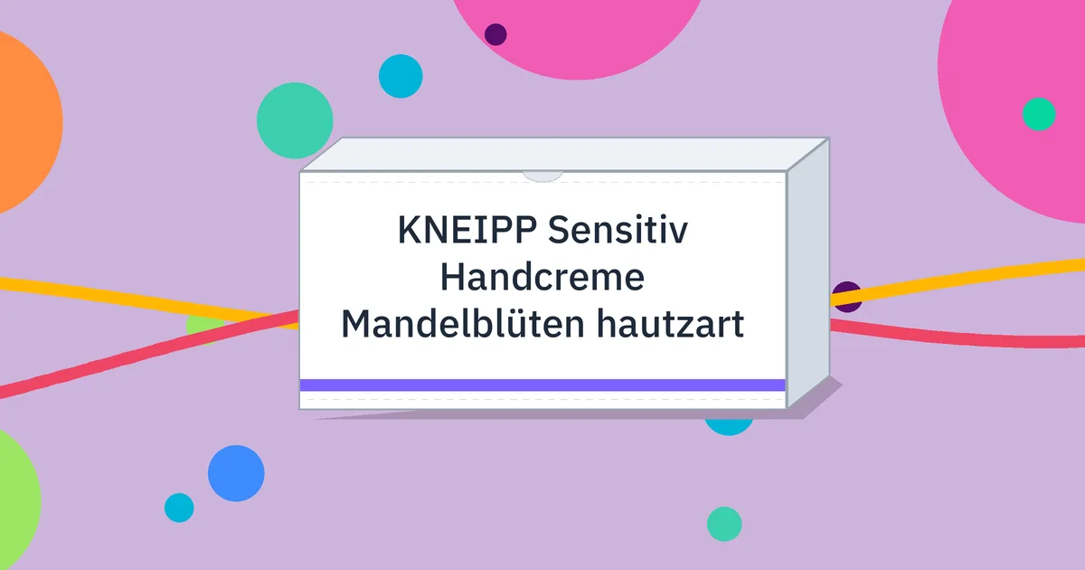 Symbolbild: Packung mit der Aufschrift KNEIPP Sensitiv Handcreme Mandelblüten hautzart (PZN 13475911) – Verfügbarkeit und Bezug in Apotheken in Frankfurt am Main