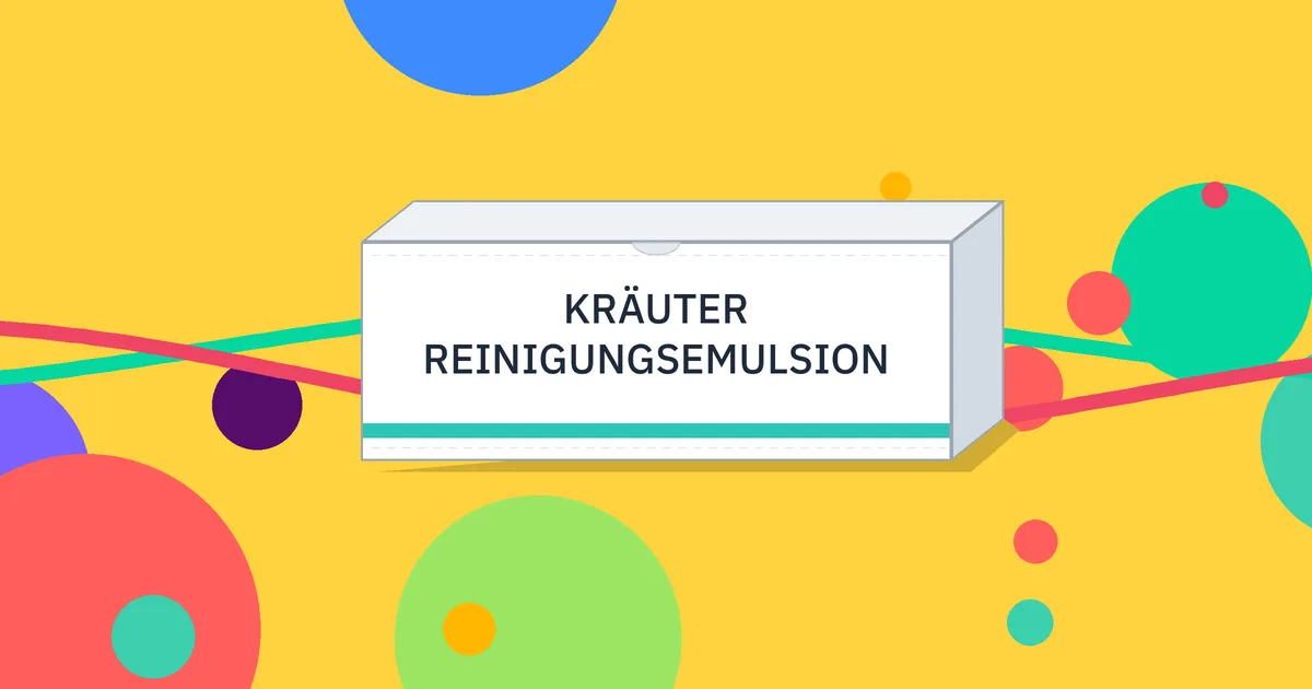 Symbolbild: Packung mit der Aufschrift KRÄUTER REINIGUNGSEMULSION (PZN 12672495) – Verfügbarkeit und Bezug in Apotheken in Frankfurt am Main