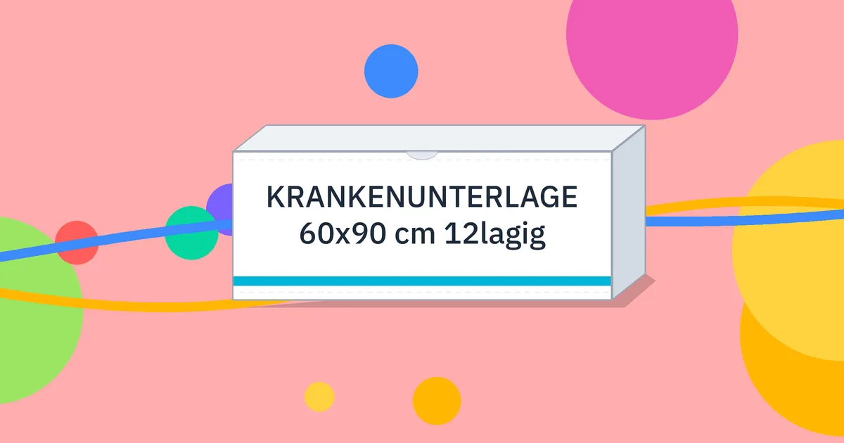 Symbolbild: Packung mit der Aufschrift KRANKENUNTERLAGE 60x90 cm 12lagig (PZN 00527581) – Verfügbarkeit und Bezug in Apotheken in Frankfurt am Main