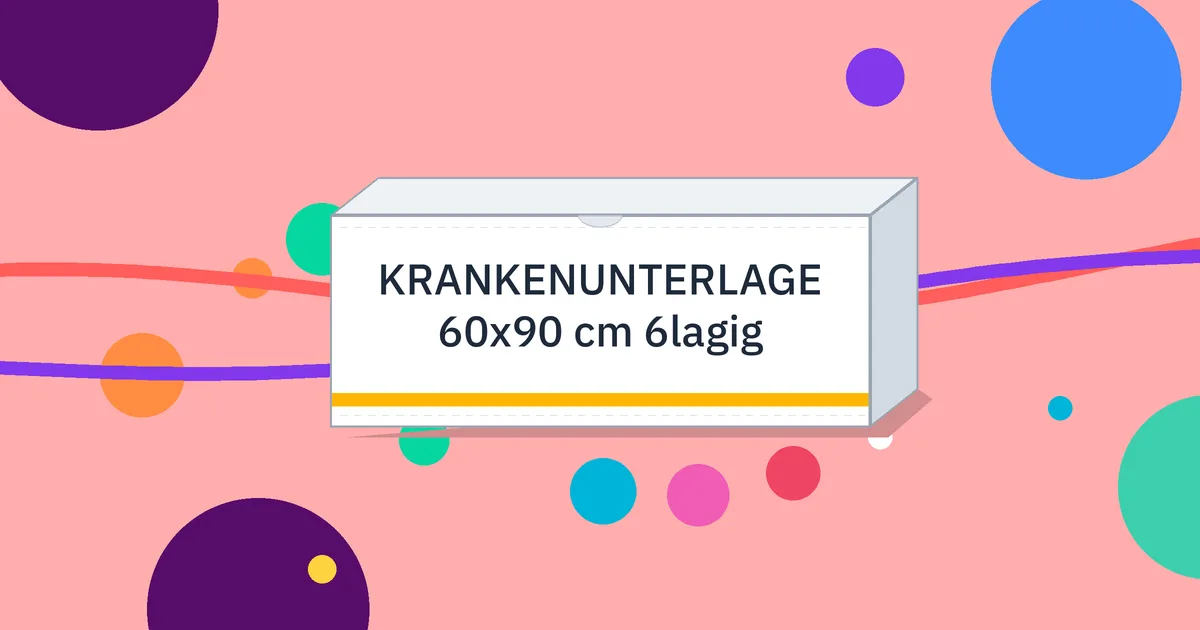 Symbolbild: Packung mit der Aufschrift KRANKENUNTERLAGE 60x90 cm 6lagig (PZN 00527523) – Verfügbarkeit und Bezug in Apotheken in Frankfurt am Main
