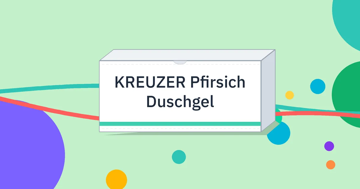Symbolbild: Packung mit der Aufschrift KREUZER Pfirsich Duschgel (PZN 06708562) – Verfügbarkeit und Bezug in Apotheken in Frankfurt am Main