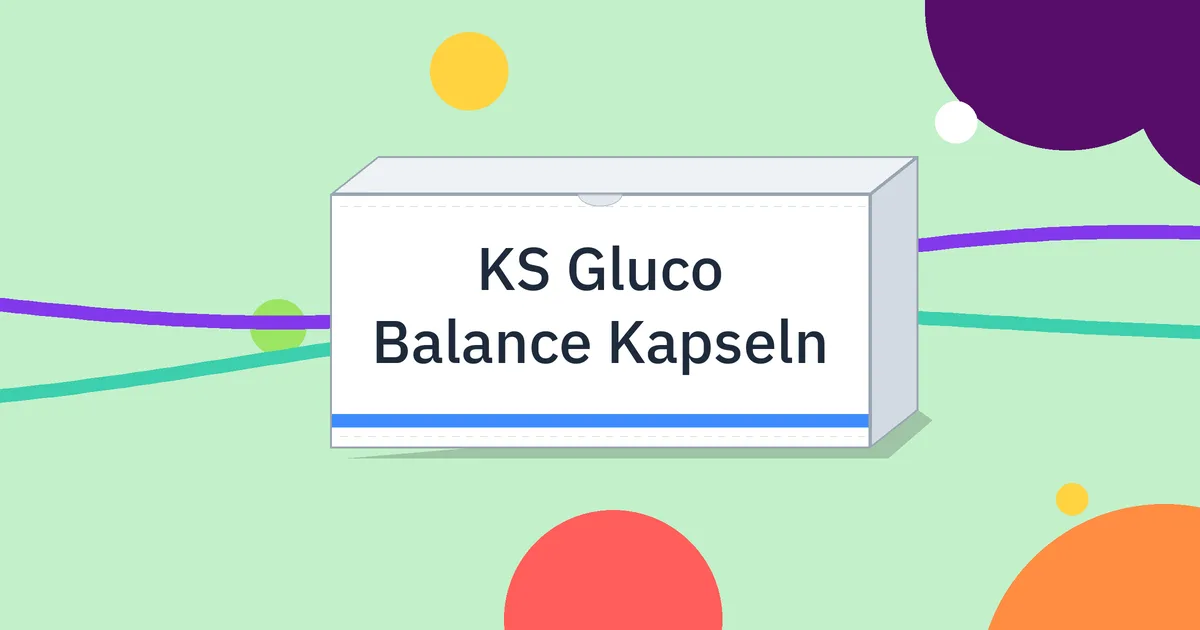 Symbolbild: Packung mit der Aufschrift KS Gluco Balance Kapseln (PZN 20725685) – Verfügbarkeit und Bezug in Apotheken in Frankfurt am Main
