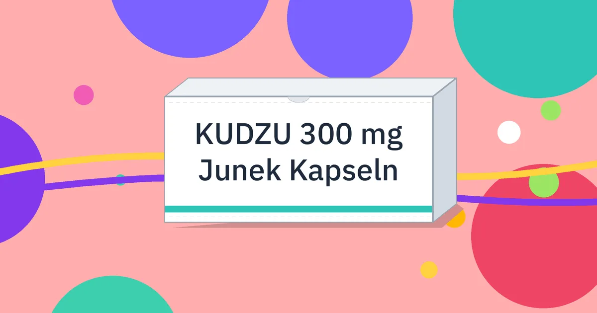 Symbolbild: Packung mit der Aufschrift KUDZU 300 mg Junek Kapseln (PZN 07082923) – Verfügbarkeit und Bezug in Apotheken in Frankfurt am Main